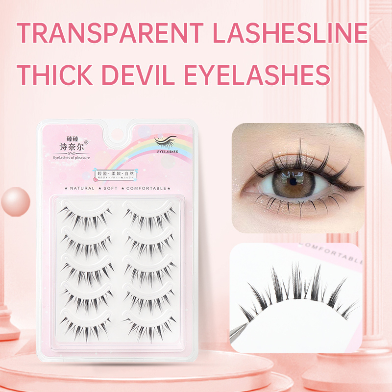 SHETZU 3D Devil Eyelashes Transparent Lashesline Thick Suitable for ...