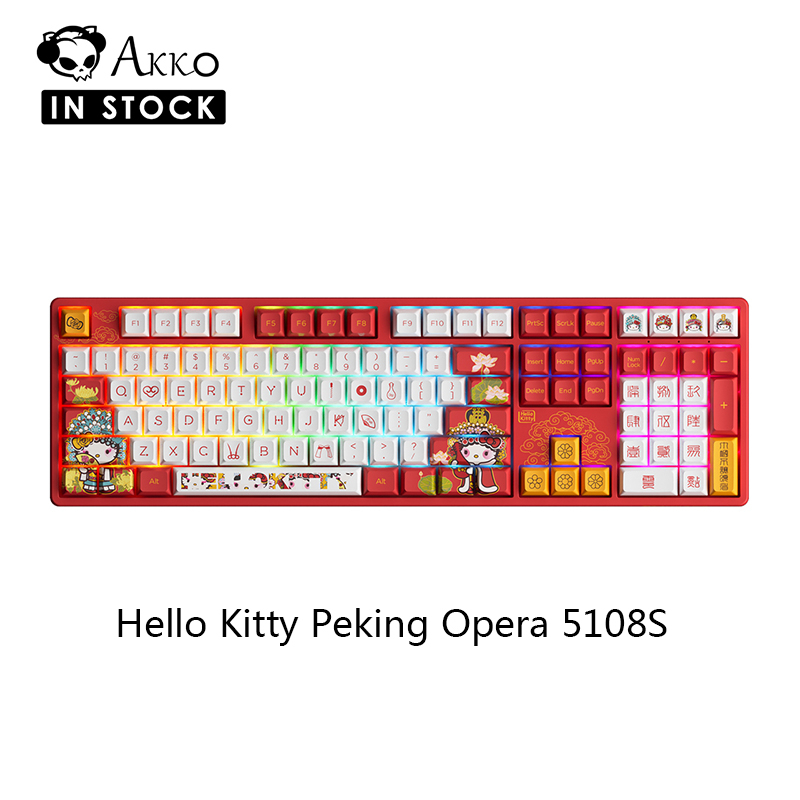 Akko Hello Kitty Peking Opera 5108S Wired Mechanical Keyboard with RGB ...