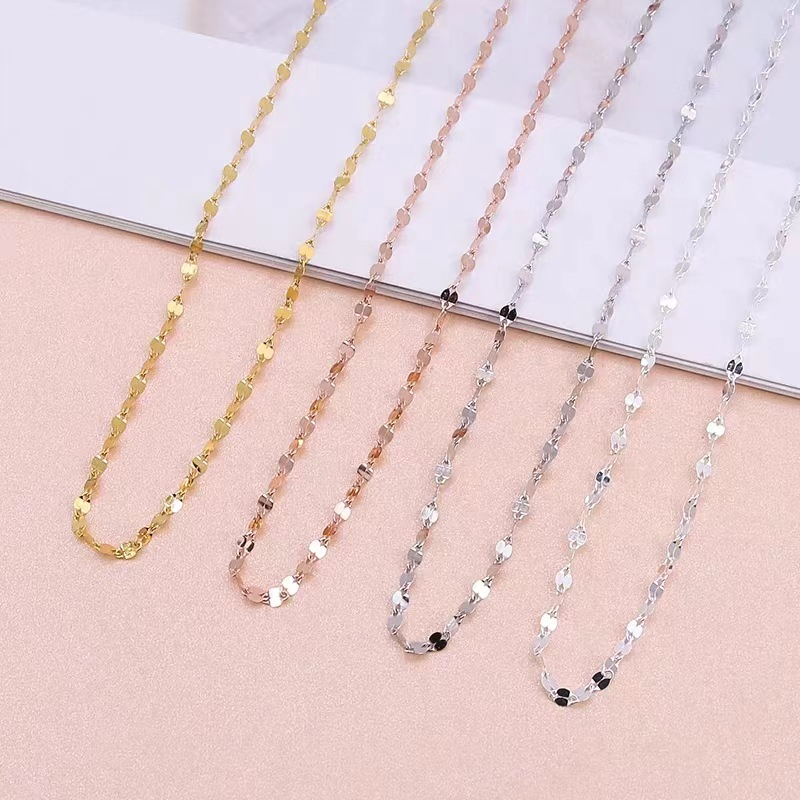 Stainless Steel Titanium Steel Lip Chain Double Lip Chain Gold Platinum ...