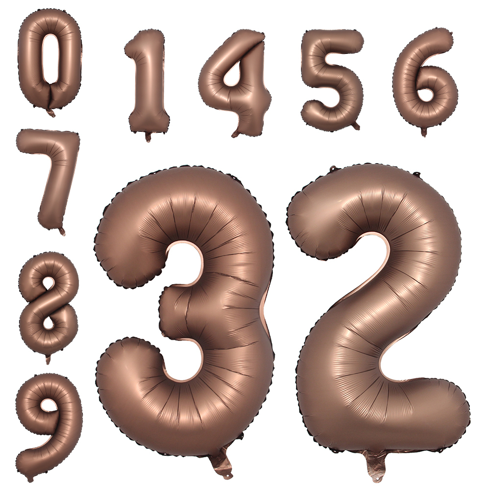 32 inch Chocolate brown Number Balloon Helium Float Number Digit Helium ...