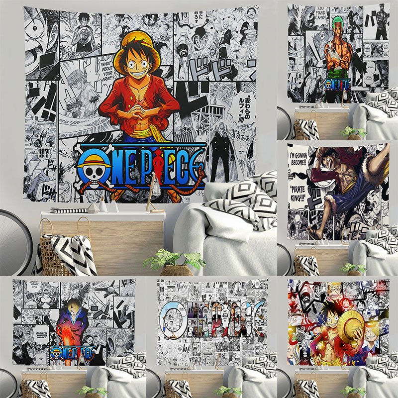 Anime One Piece Tapestry Wall Hanging Cloth Background Room Decoration ...