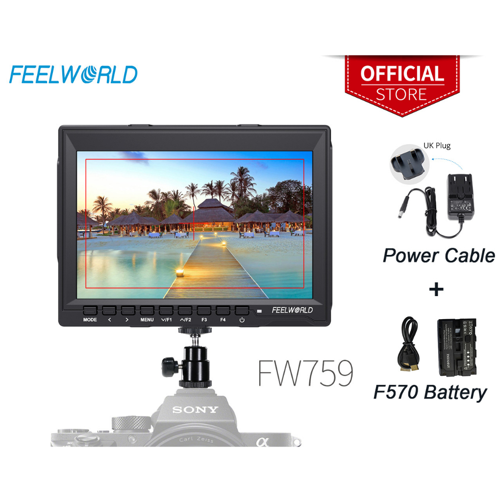 FEELWORLD FW759 7 Inch DSLR Camera Field Monitor HD Video Assist Slim ...