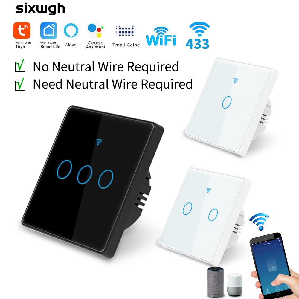 Tuya Wifi Smart Switch Wall Touch Switch Support Smart Life APP Alexa ...