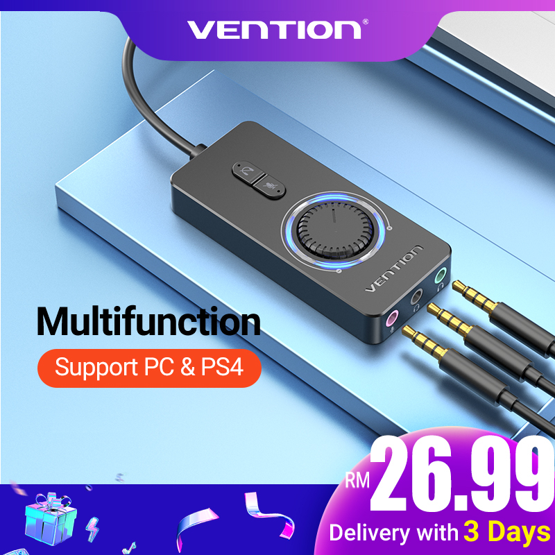 Vention Sound Card USB External Stereo Sound Adapter Audio Card 3.5mm ...