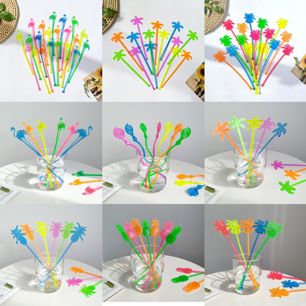 30/40/50pcs/set Hawaiian series tableware, drinking water, stirring ...