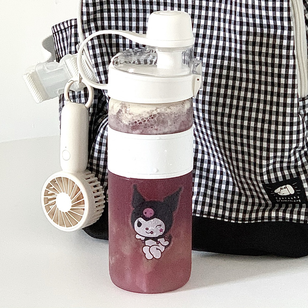 【Bottle with Fan】ins Style Straw Cup With Electric Portable Hand Fan ...