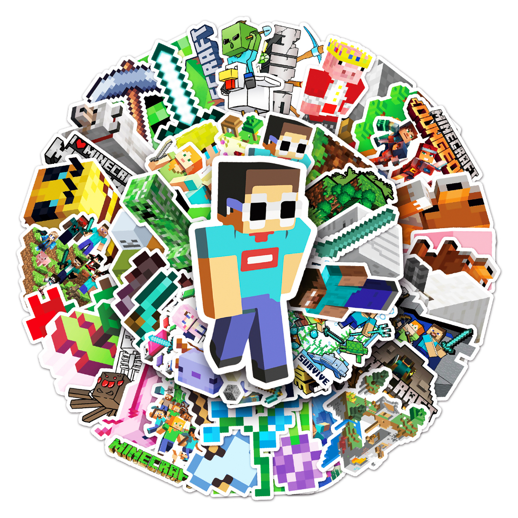 50 Piece Funny Minecraft Stickers For Helmet/Car/Motor/laptops/phones ...