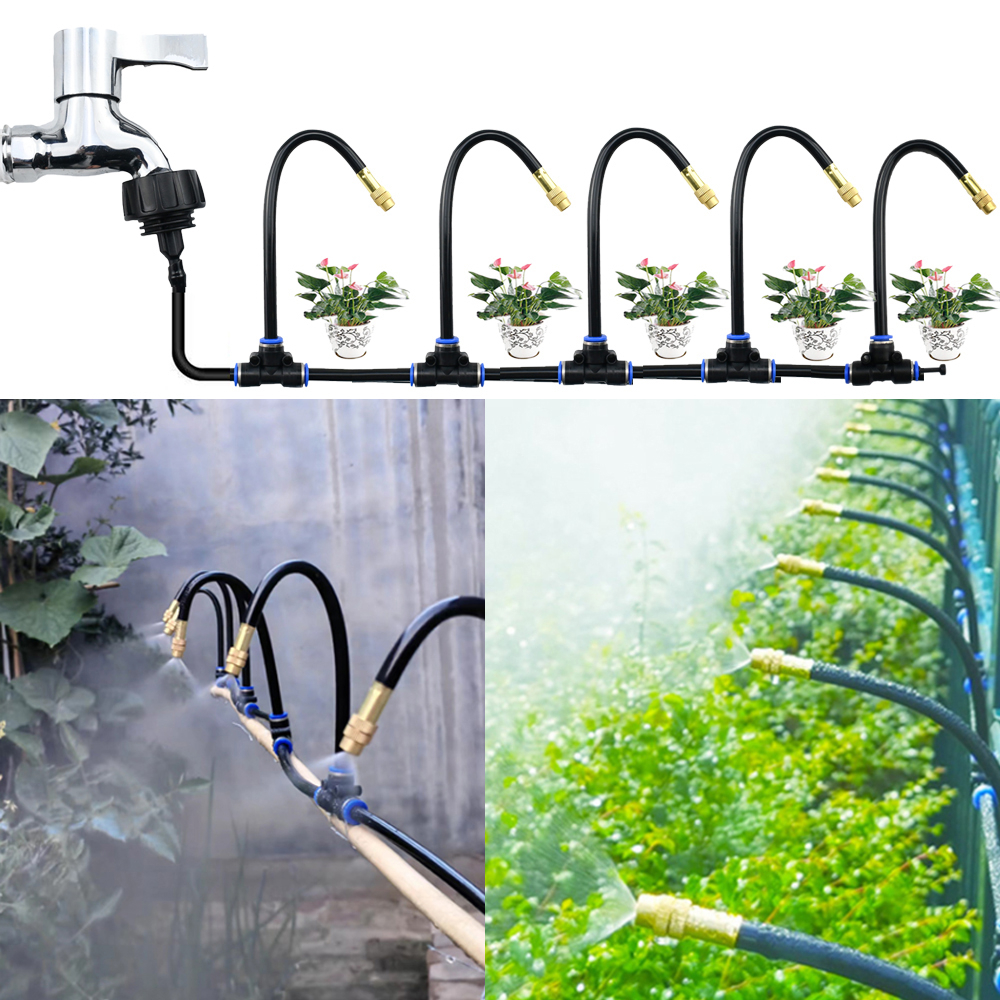 10M DIY Misting System For Lawn Garden Irrigation Universal Adjustable ...