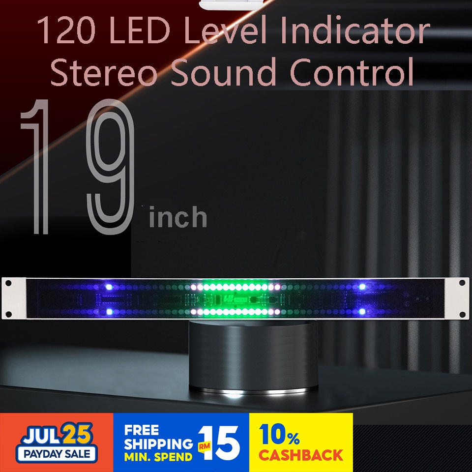 120 LED Level Indicator Stereo Sound Control Audio USB Music Spectrum ...