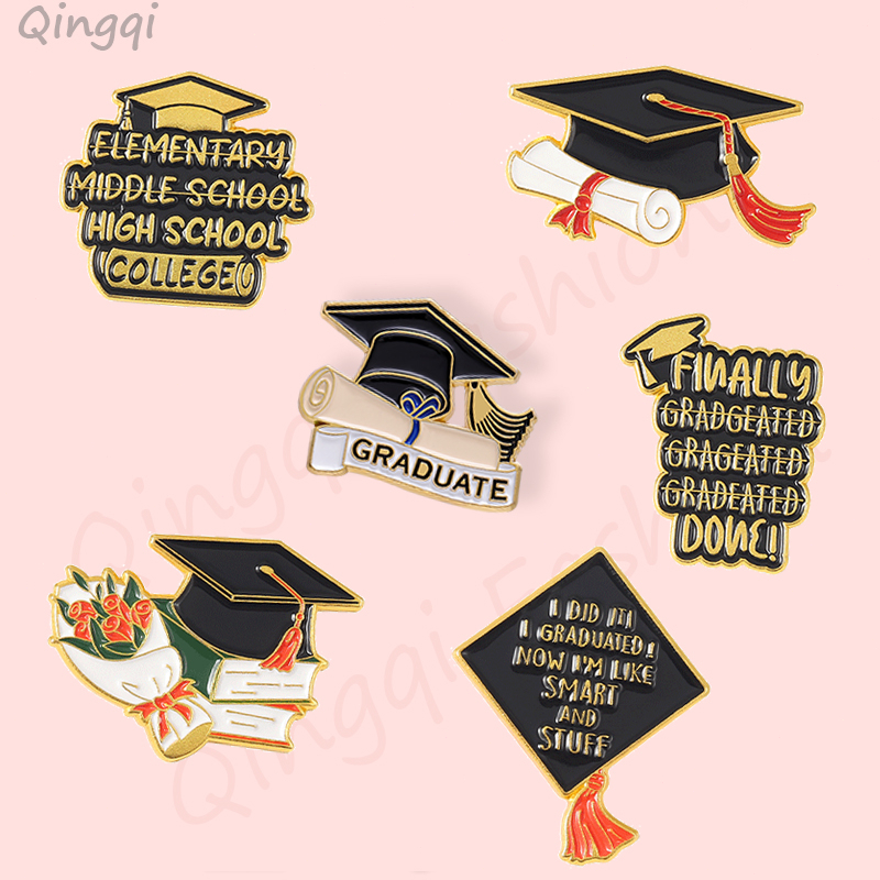 Graduation Season Enamel Pin Brooches Academic Cap Brooch Badges ...