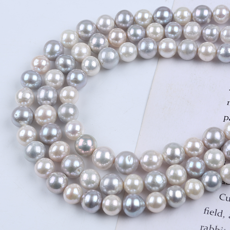 10-13mm gray color round shape enhanced pearl natural freshwater edison ...