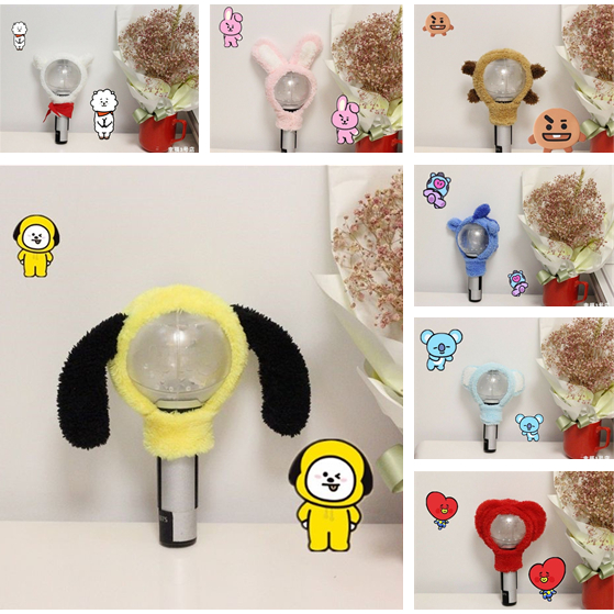 KPOP BTS Bangtan Boys BTS ARMY Bomb Ver3 Ver2 BT21 TATA CHIMMY COOKY LightStick Plush Head Cover ...