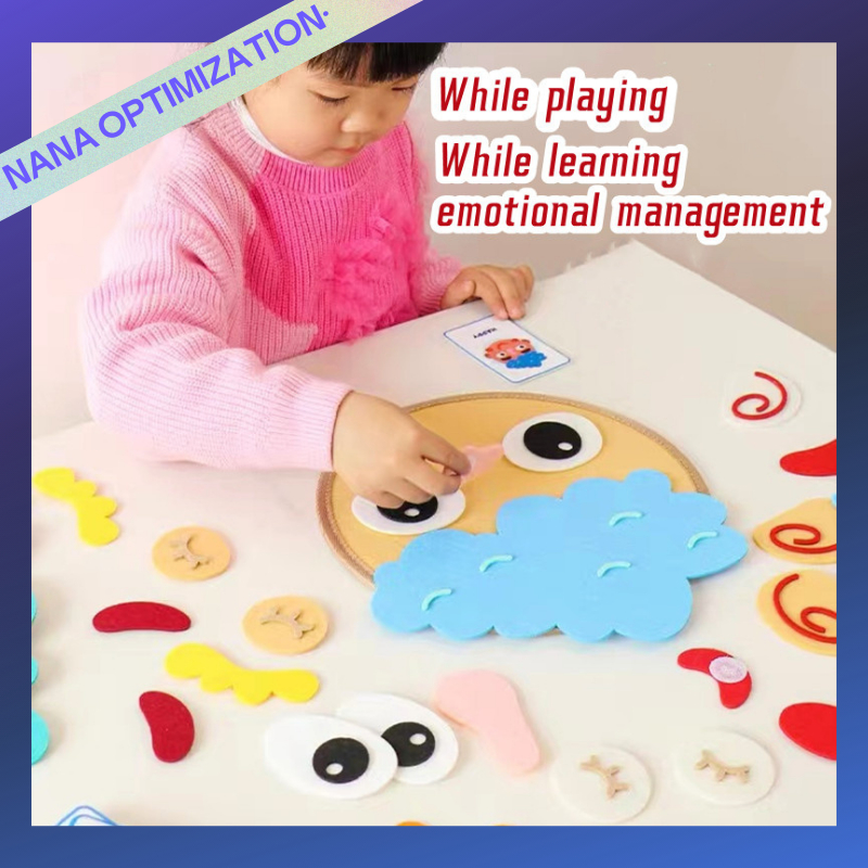 Children's English felt facial expressions, facial features, stickers ...