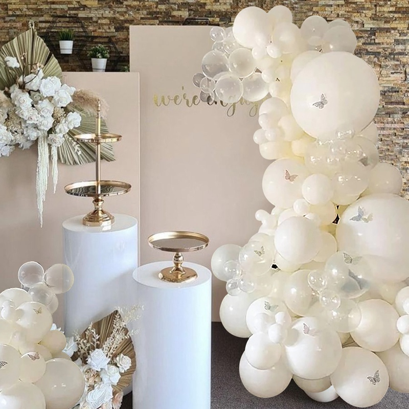 Pure White Butterfly Matte Ballon Arch Garland Kit Birthday Decoration ...