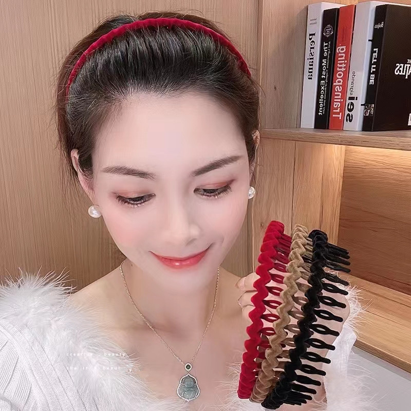 Korean Korean Hair Clip with Tooth Flocking Headband Hair Accessories ...