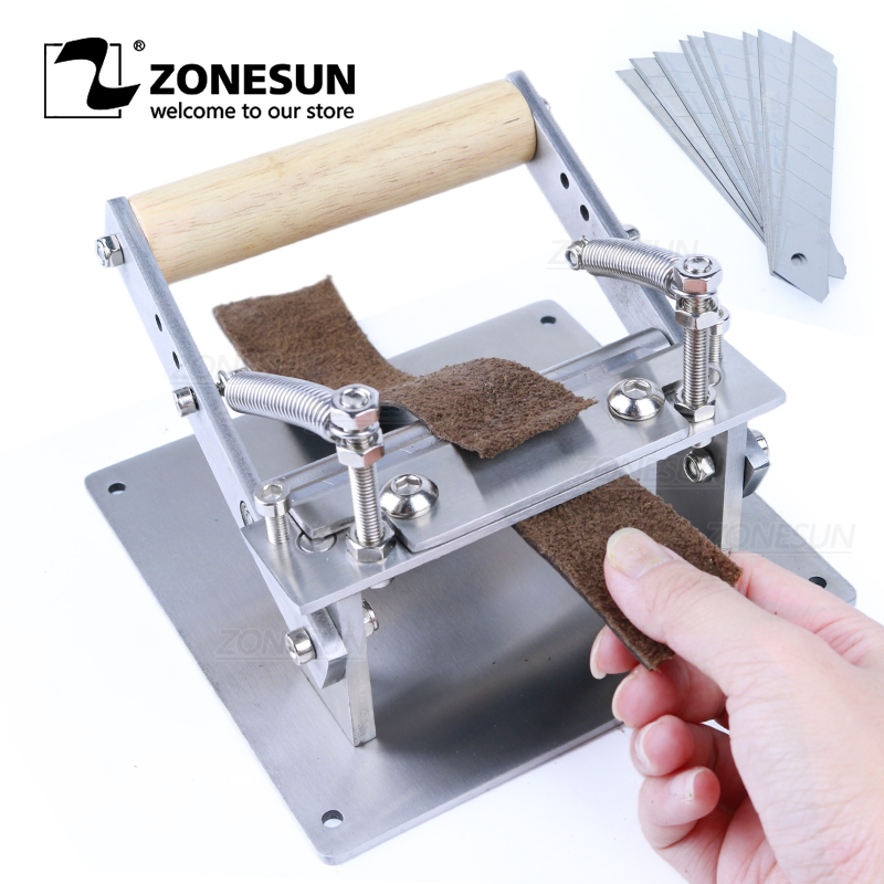 ZONESUN DIY Leather Product Manual Skiver Peel Tools Shovel Skin ...