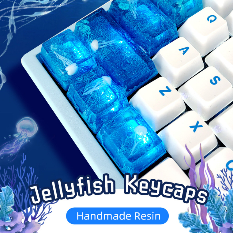Jellyfish Keycap Mechanical Keyboard Dedicated Handmade Resin | Shopee ...