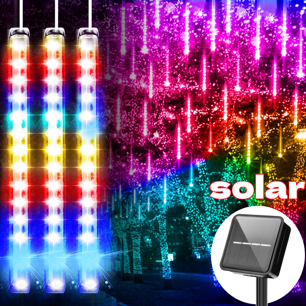 Solar meteor tube waterproof 8 tube meteor shower lamp Christmas ...