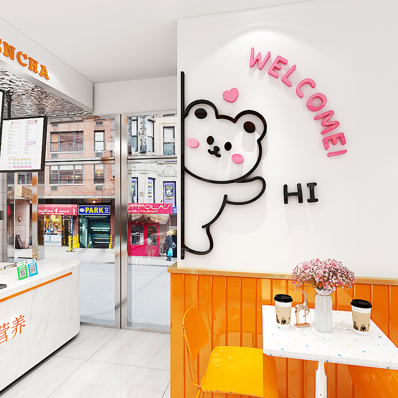 Environmentally friendly wallpaper cartoon bear welcome welcome slogan ...