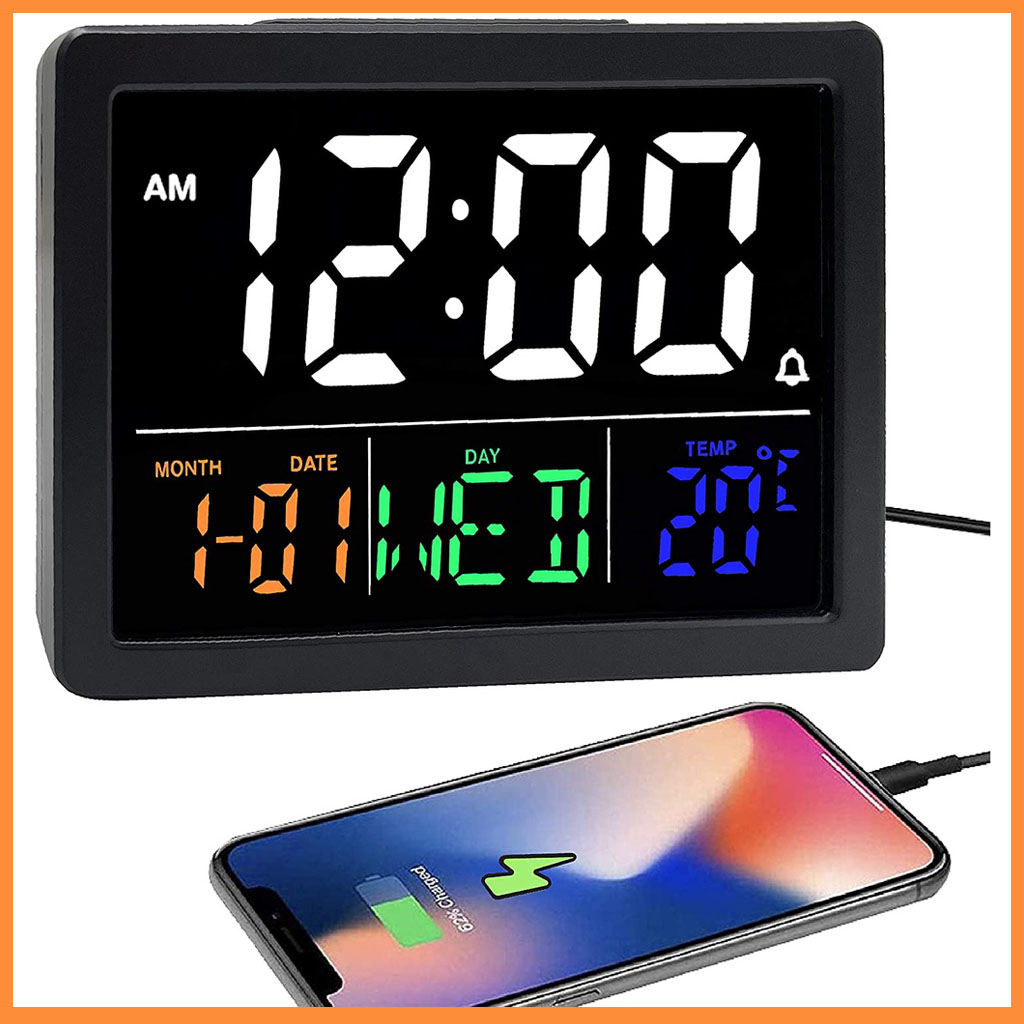 Digital Music Alarm Clock 8 Ringtones with Snooze Function 5.3" Large ...