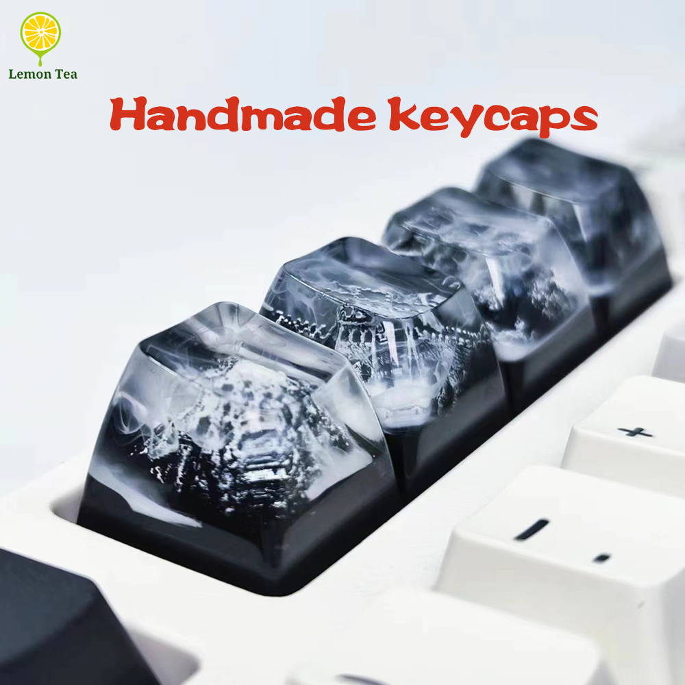 Mechanical keyboard personalised resin drip translucent keycaps cherry ...