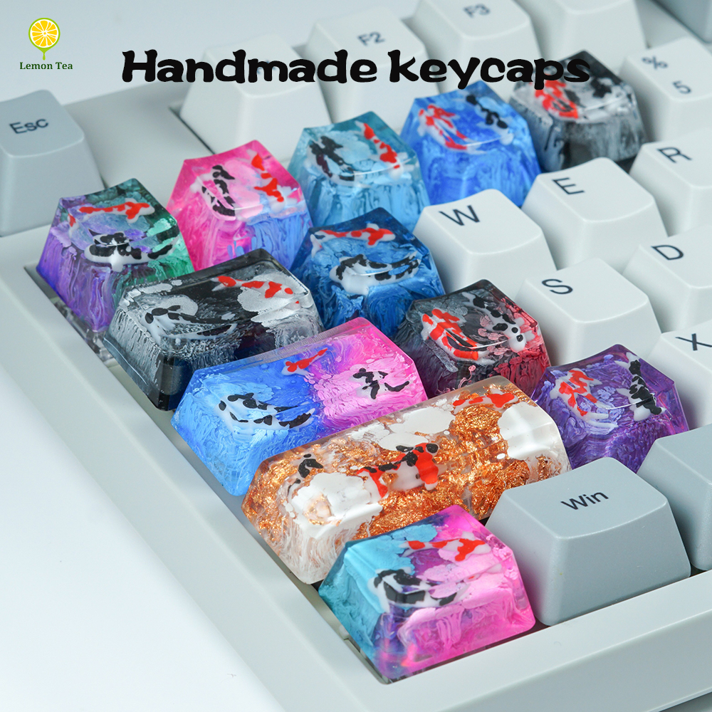 Mechanical keyboard personalised 1u resin drip keycaps creative ...