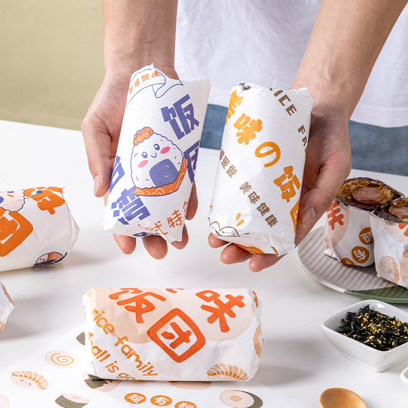 50PCS Sandwich Hamburger Rice And Vegetable Roll Wrapping Paper Food ...