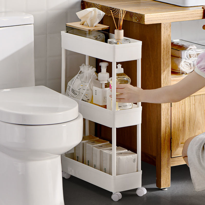 2/3 Tier Slim Toiletries Rack Detergent rack shelf Plastic Bathroom ...