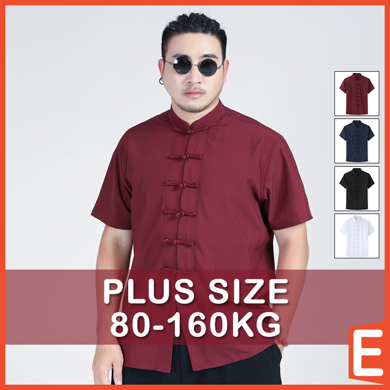 [3XL-10XL] Plus Size Shirt Men Baju Kemeja Lelaki Lengan Pendek Saiz ...