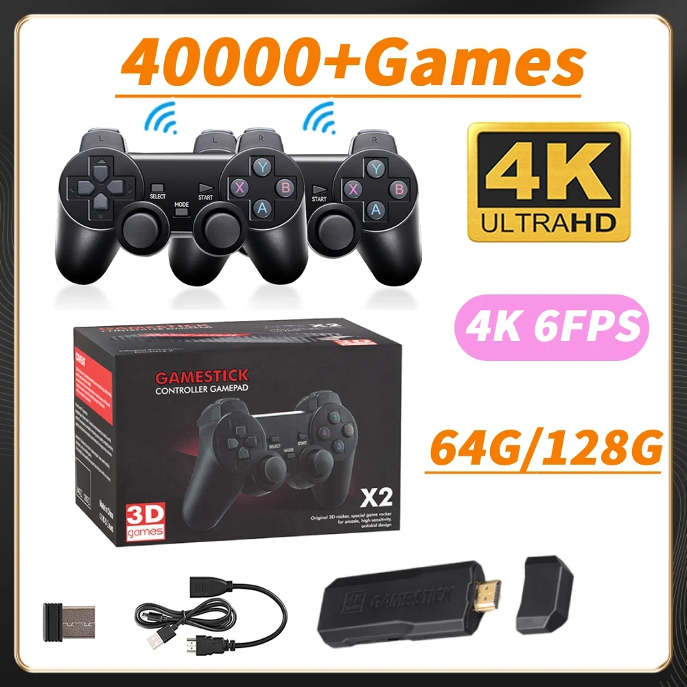 Video Game Console 4K HD GD10 plus Game Stick 40000 Games 128GB 2.4G ...