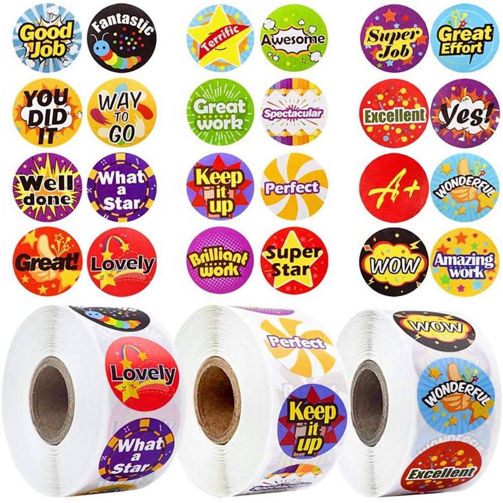 500PCS/Roll 1Inch Reward and Incentive Stickers for Kids,Students ...