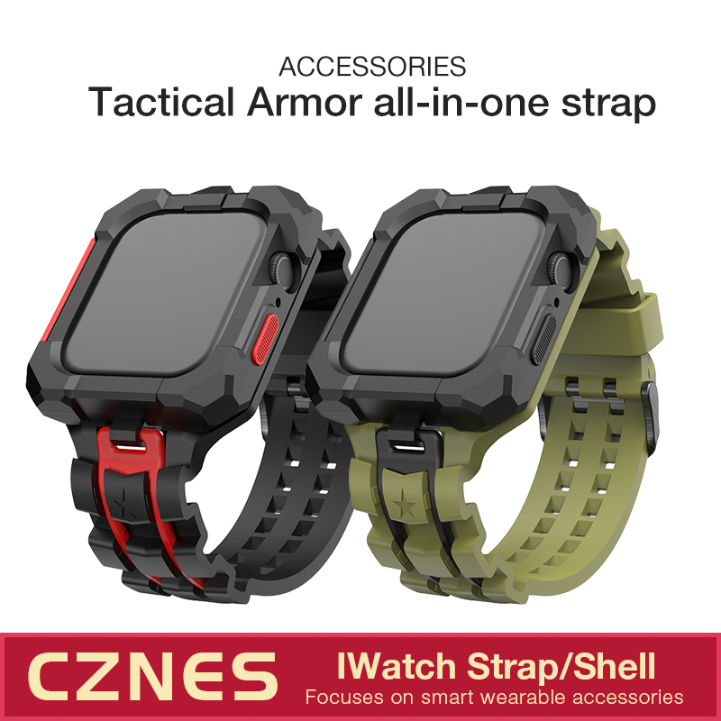 IWatch Integrated Tactical Strap Waterproof S7 S6 SE 45mm 44mm 42mm Men ...
