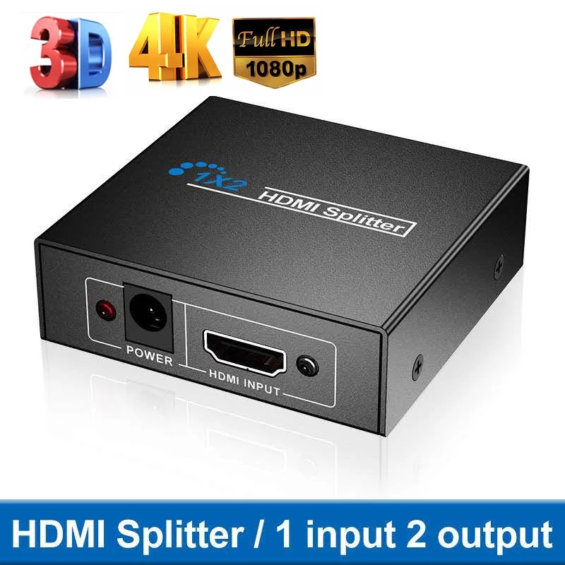 2K*4K hdmi splitter 1 in 2 out Full HD Support HDCP 1080p 1x2 Stripper ...