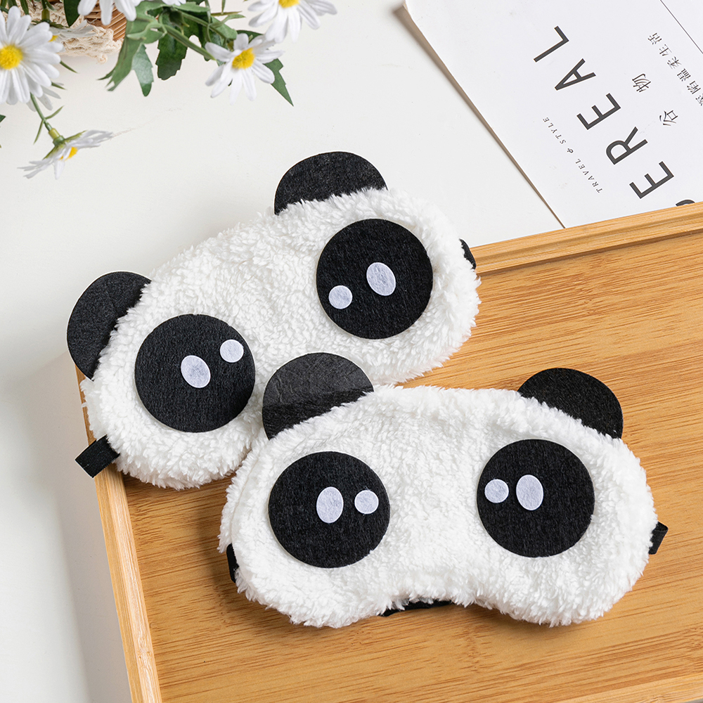 Cute Panda Sleeping Mask Soft Fluffy Plush Blindfold Funny Novelty ...