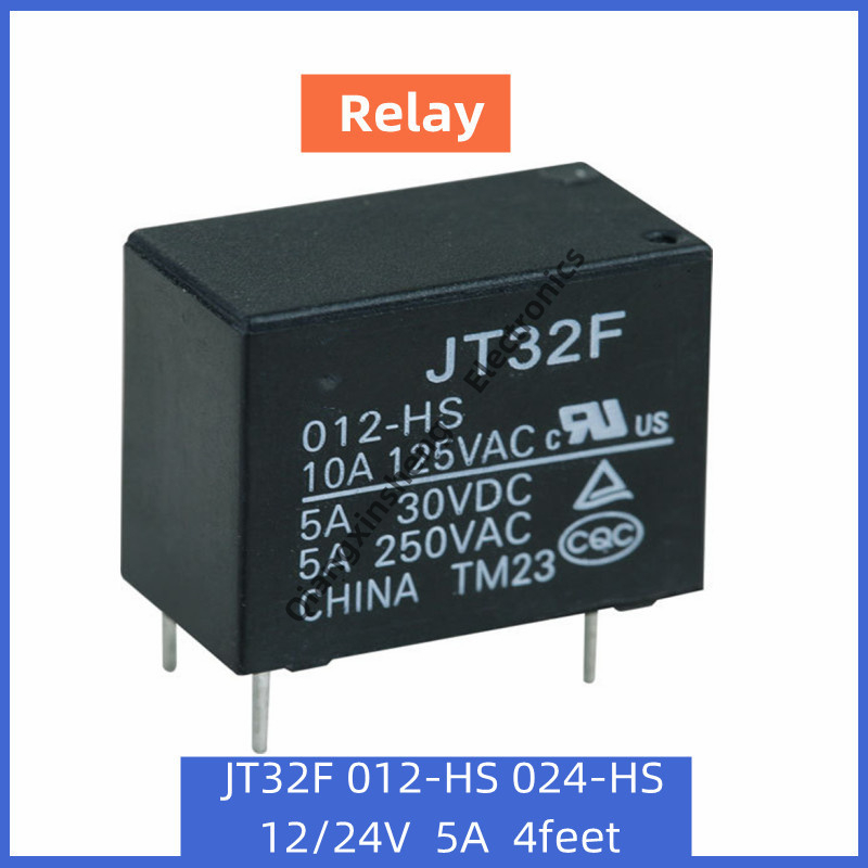 Mini Electronic Relay JT32F 012-HS 024-HS 12V 24V Low Power Relay 4 Pins 5A One Set Normally ...