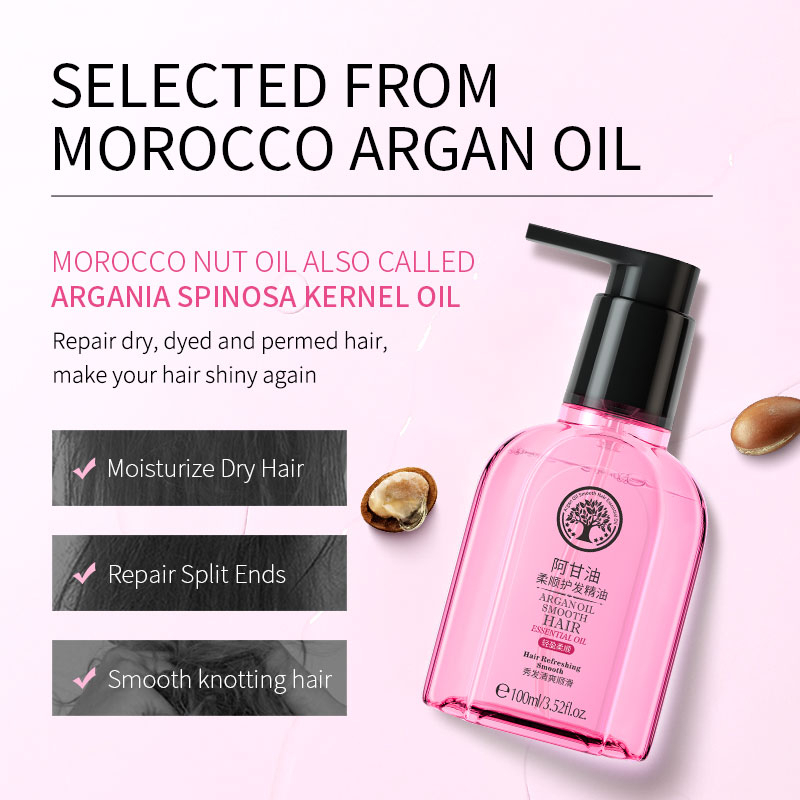 LAIKOU Sakura Morocco Argan Smoothing Hair Essence Repair Split Ends Hair Serum 60ml/100ml ...