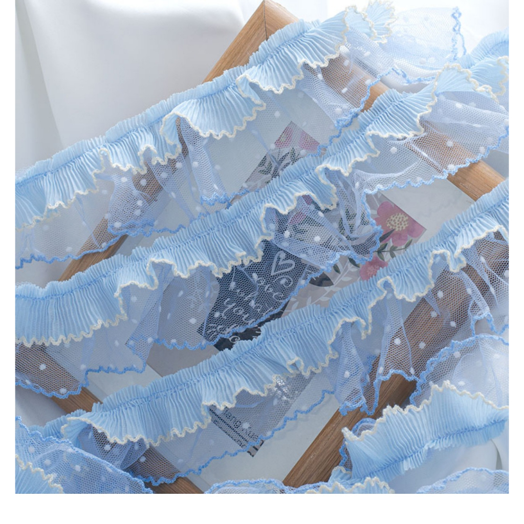 1 meter price Border Lace stretch double fungus wrinkle lace chiffon ...