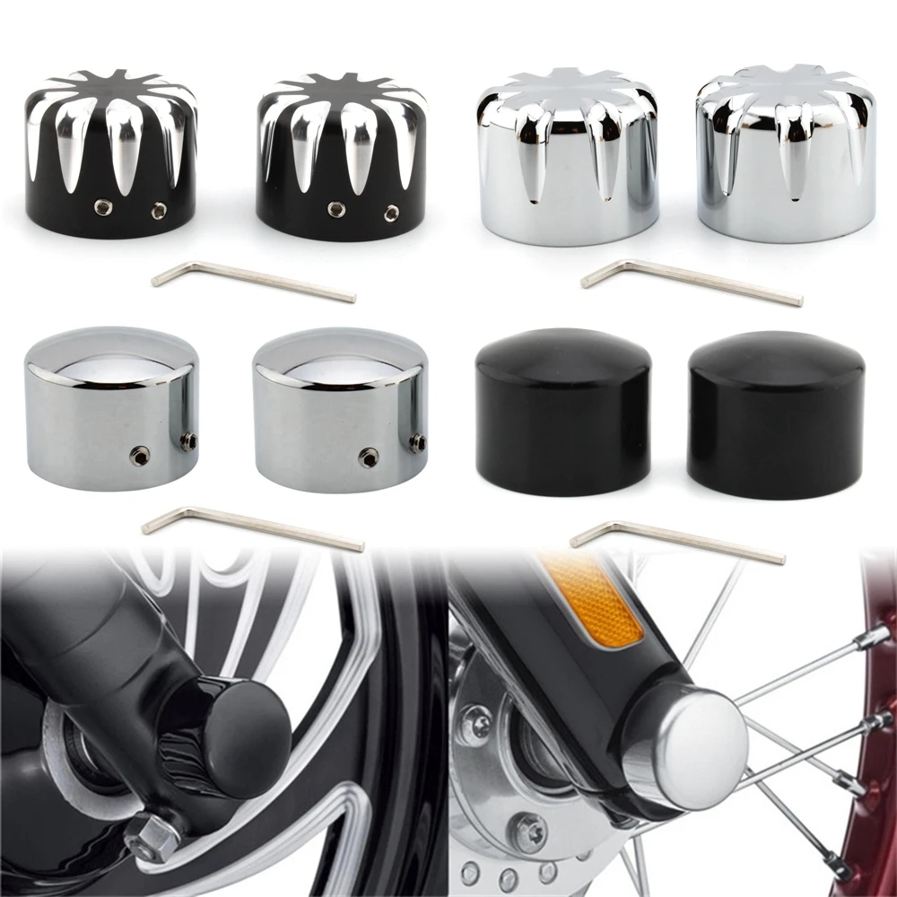 Axle Hardware Protector BID4ZE Black Front Axle Nut Covers For Harley ...