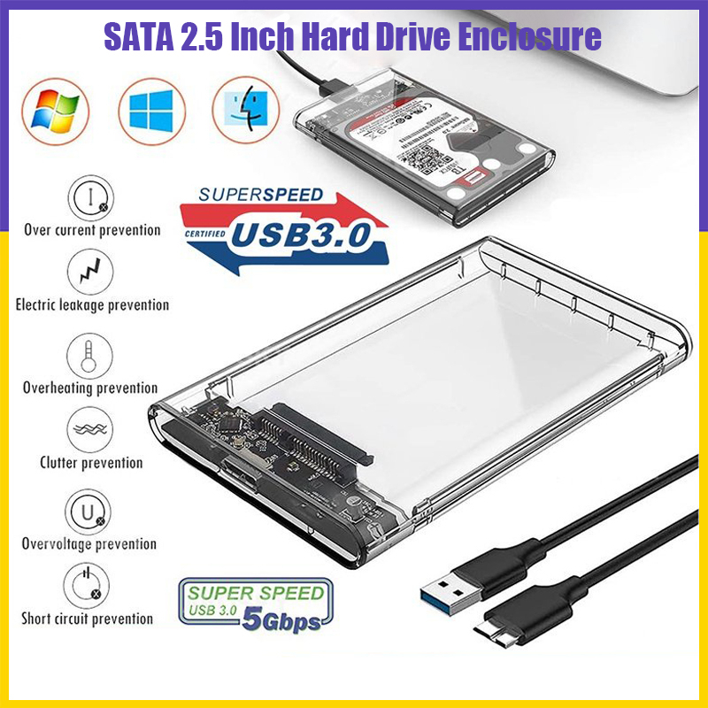 【Fast Ship】HDD Enclosure 2.5 Enclosure SDD and HDD Enclosure Case 5Gbps ...
