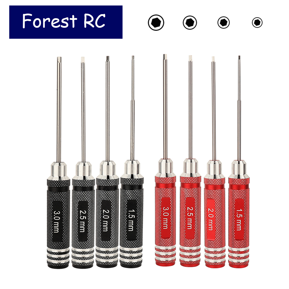 Forestrc 4pcs 1.5/ 2.0/ 2.5/ 3.0mm White Steel Hex Screwdriver Set for ...