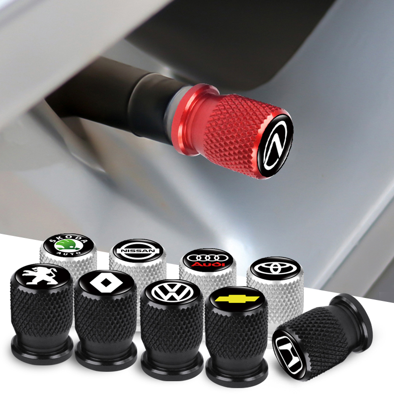 4pcs Aluminum Threaded Car Tire Dust-proof Cap Car Wheel Valve ...