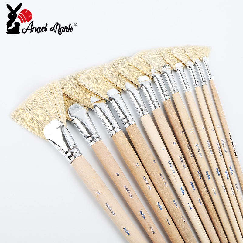 Angel Mark Fan-shaped Brush Paint Brush Drawing White Pig Bristles ...