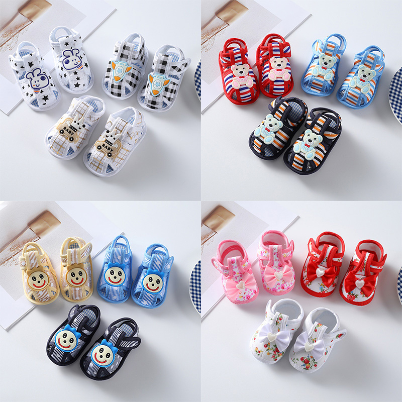 Newborn Baby Sandals Baby Girls Boys Cute Cartoon Shoes Toddler Cotton First Walkers Shoes 0-18 ...
