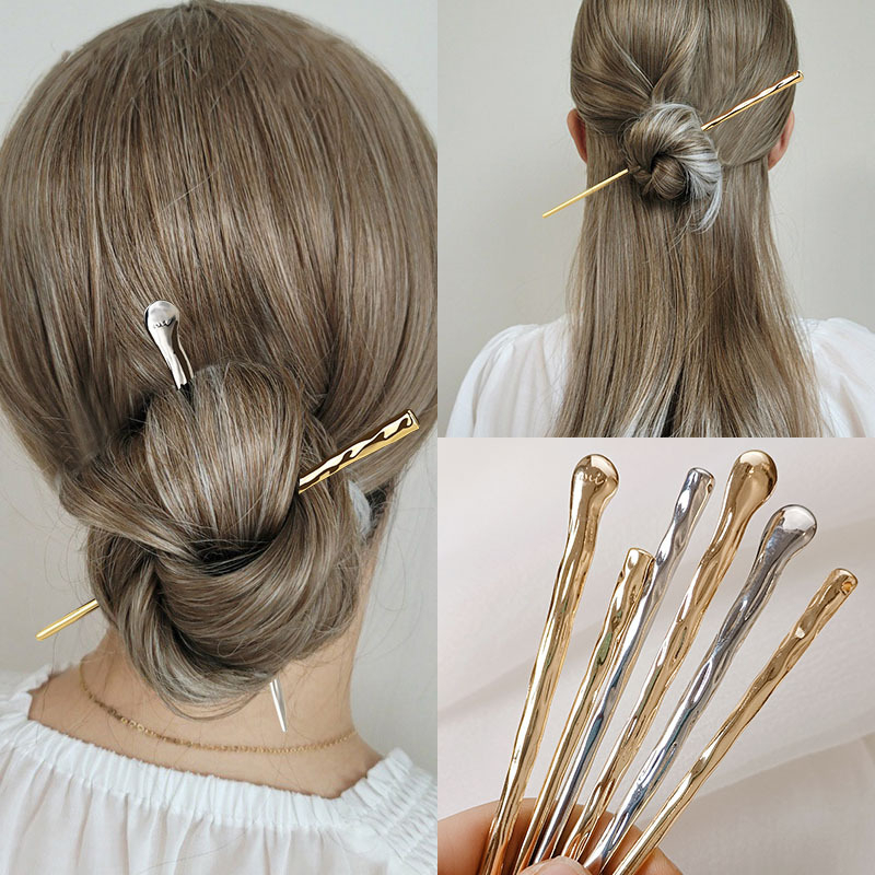 Metal hairpin girl's back of the head disc hair artifact high-end ...