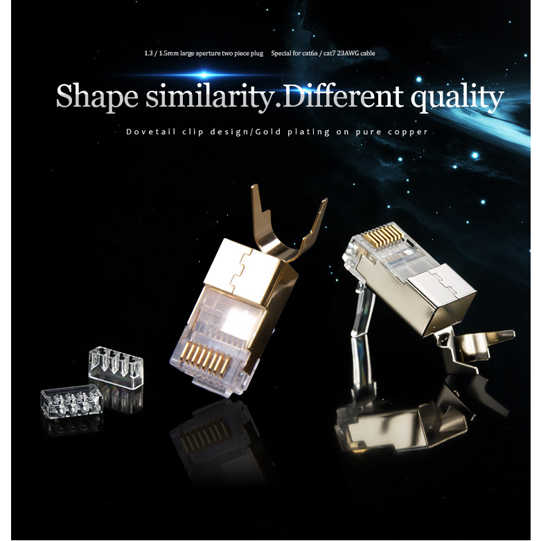 Linkwylan RJ45 Cat6A Cat7 CAT8 Modular Plug Shielded Metal Clip Type ...