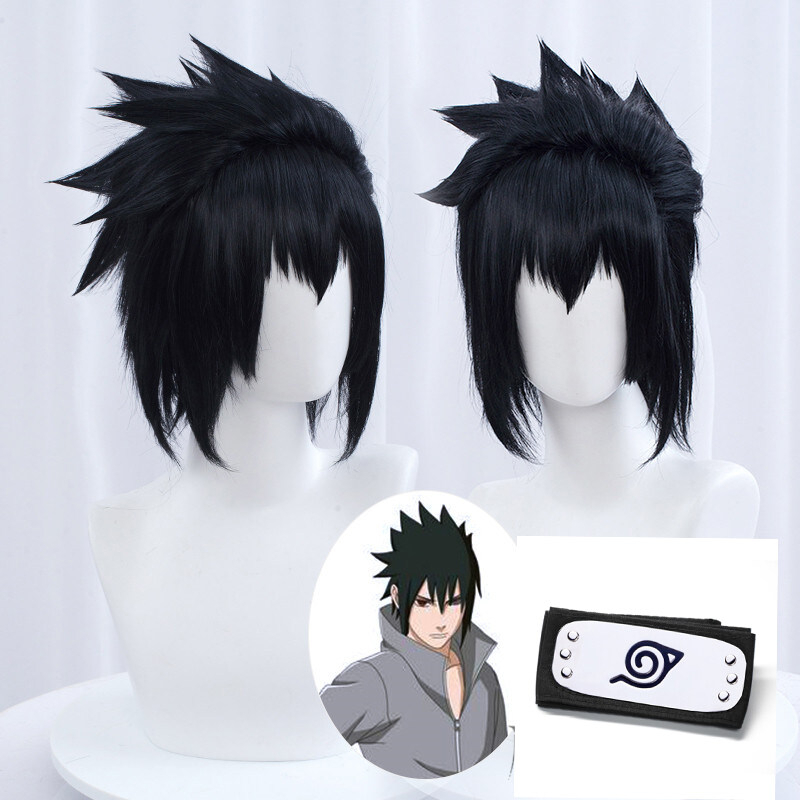 Jecarden Anime Naruto Sasuke Uchiha Cosplay Men Short Black Wig Anime ...