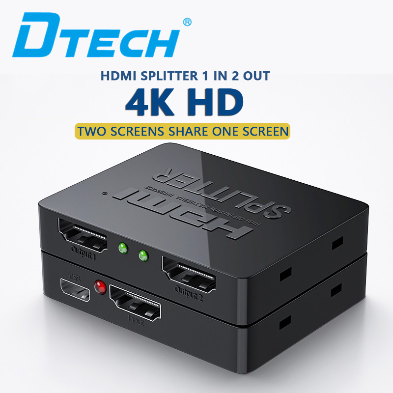 DTECH HDMI Splitter 1 Point 2 1 In 2 Out 4K Hd Split Screen Laptop Tv ...