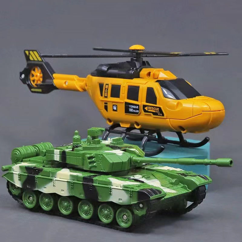 Helicopter tank toy children simulation rescue airplane model Includes ...
