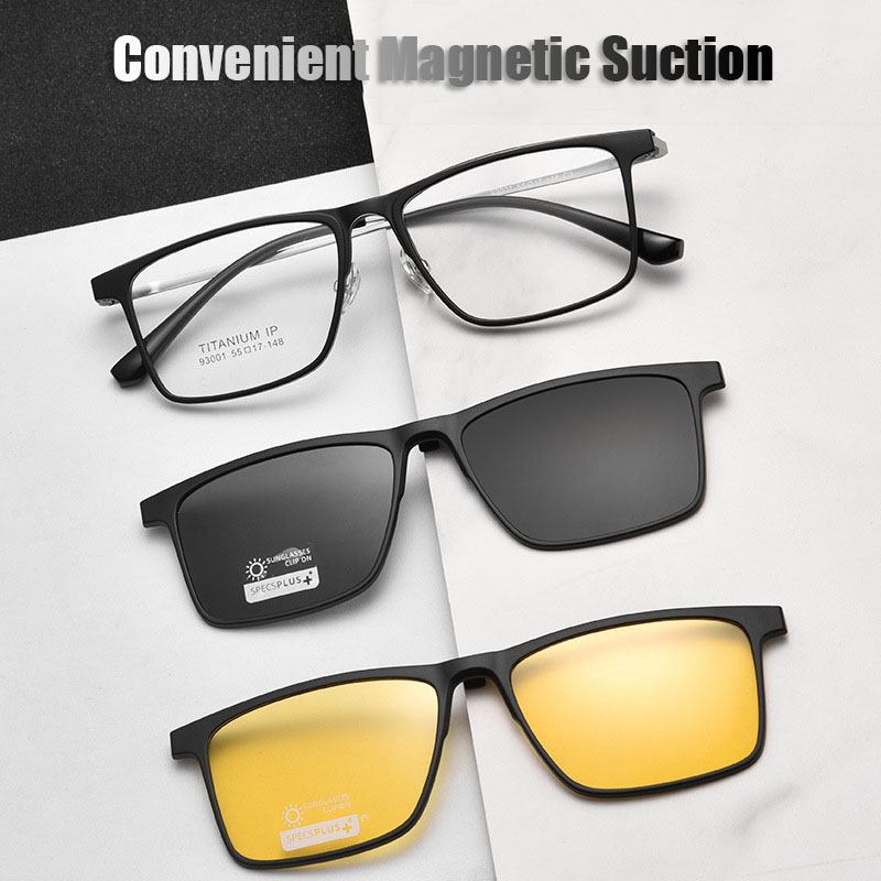 ULTEM Pure Titanium Glasses Frame Set 3 in 1 Night Vision Yellow ...
