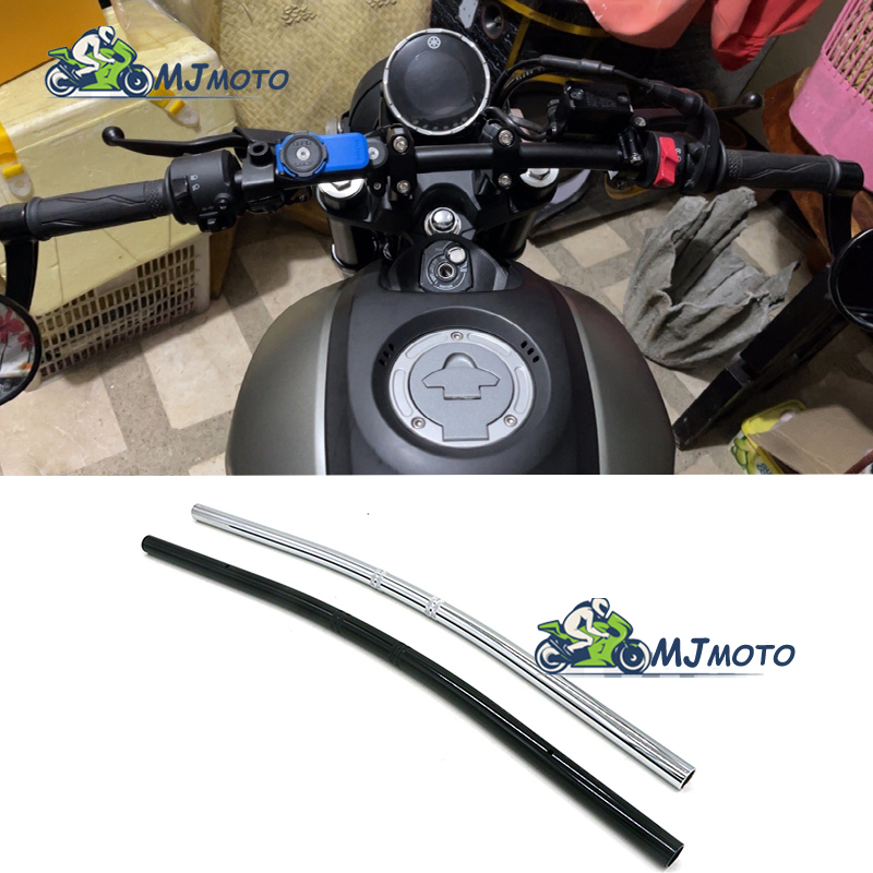 【MJMOTO】Motorcycle Cafe Racer Handlebar 7/8" 22mm Black Chrome Drag ...